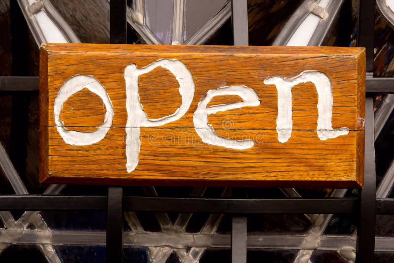 Open sign stock image. Image of signboard, sign, fence - 23885389