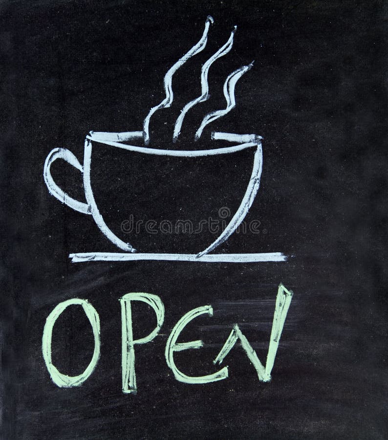 Coffee Shop Sign stock photo. Image of shop, entry, saucer - 8486484