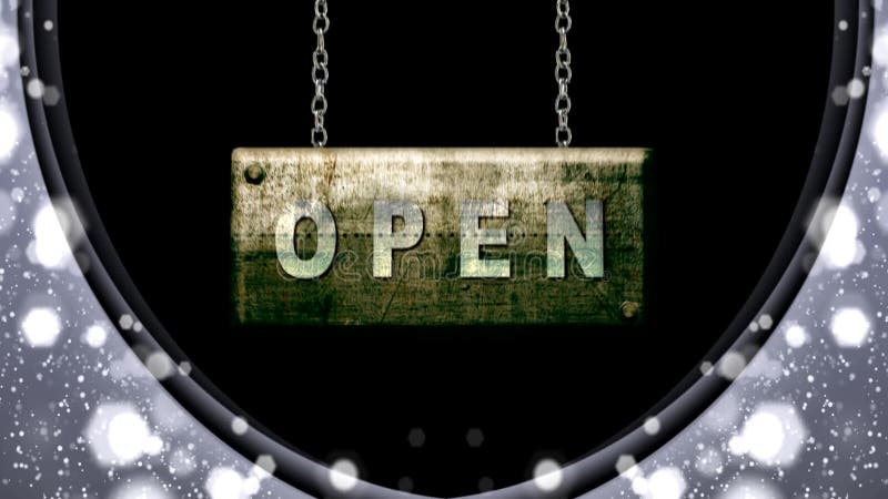 Swinging Sign with Inscription Welcome in 3D Space. Graphic Animation ...