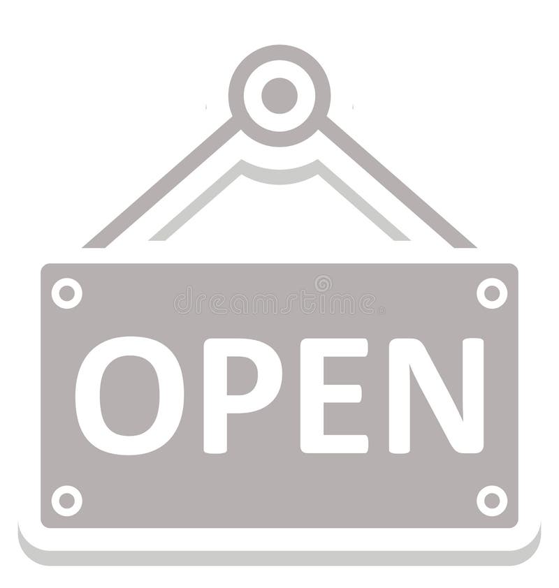 Open Sign Board Isolated Vector Icon that Can Be Easily Edit or ...