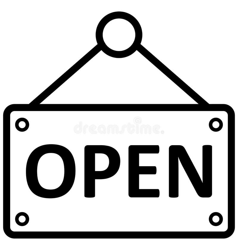 Open Sign Board Isolated Vector Icon that Can Be Easily Edit or ...
