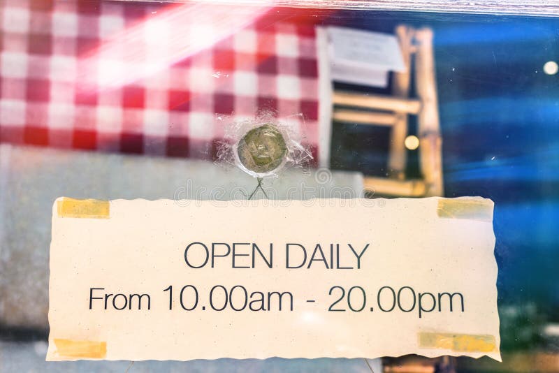 Open Sign in Clothing Store. Stock Image - Image of display, close ...