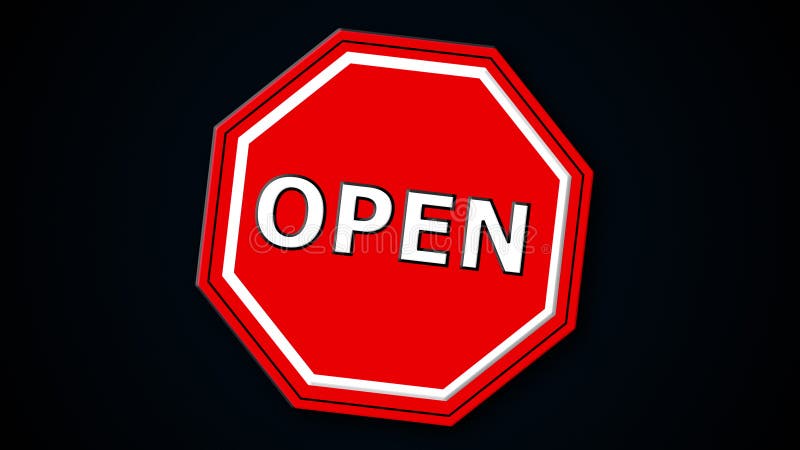 Flat open sign stock illustration. Illustration of owner - 260608066