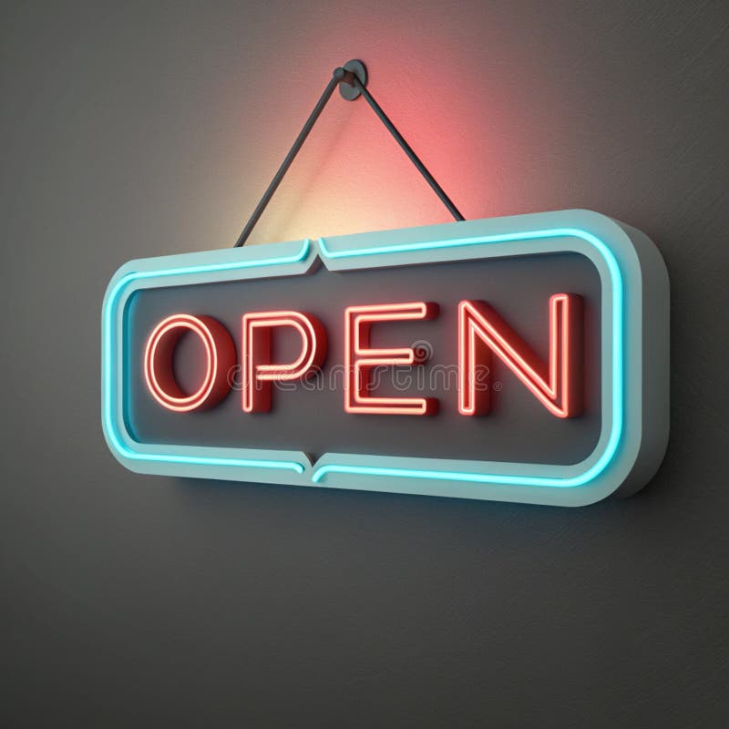Open Sign 3D Icon Business and Storefront Symbol Stock Illustration ...