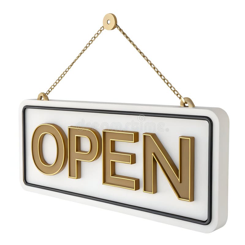 Open Sign 3D Icon stock illustration. Illustration of operations ...