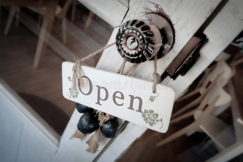 Open sign on the door stock image. Image of retail, open - 148029695