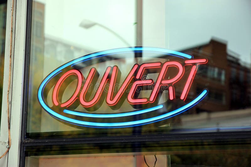 Open Sign in French stock photo. Image of restaurant - 21865278