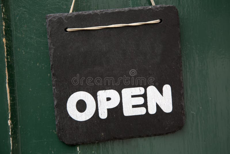 Green Open Sign stock image. Image of diagonal, shop - 118568241