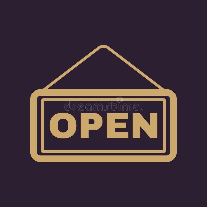 The Open Sign Icon. Input and Entrance Symbol Stock Vector ...