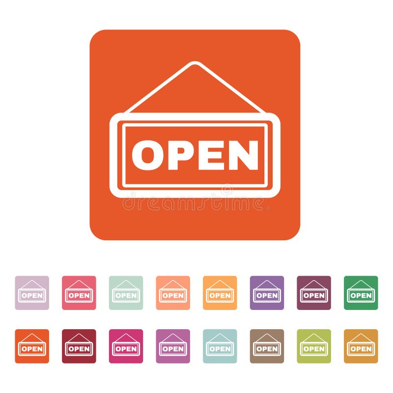 The Open Sign Icon. Input and Entrance Symbol. Flat Stock Vector ...