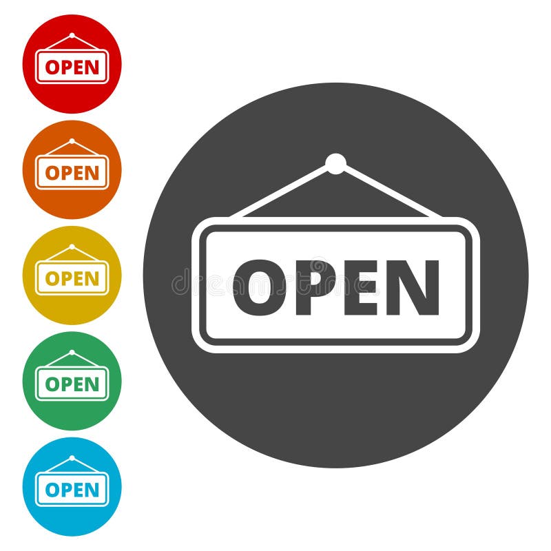 Open sign icon stock vector. Illustration of business - 134040174