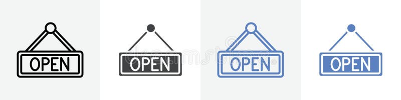 Open Sign Icon Vector Set Use for Web Ui or App Stock Vector ...