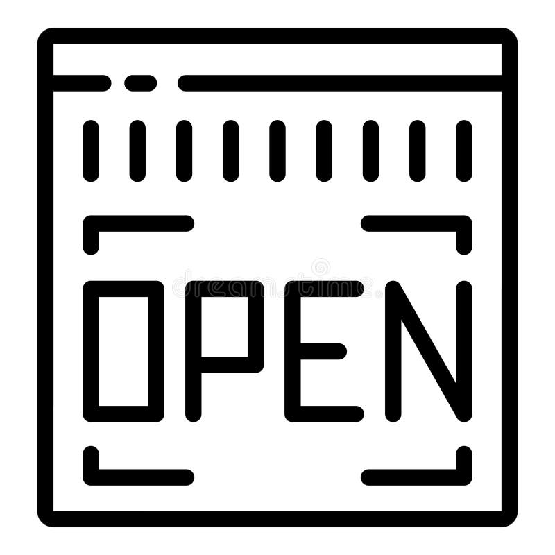 Open Sign Line Icon Illustration Stock Vector - Illustration of sign ...