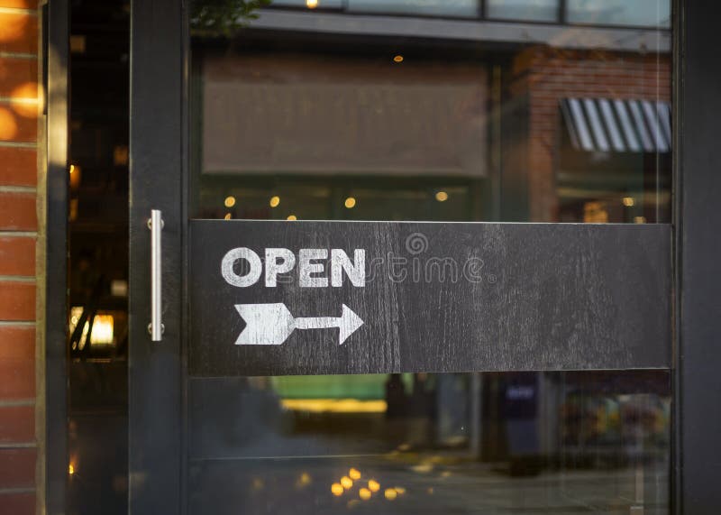 Open Sign Outside a Restaurant, Store, Office or Other Stock Image ...