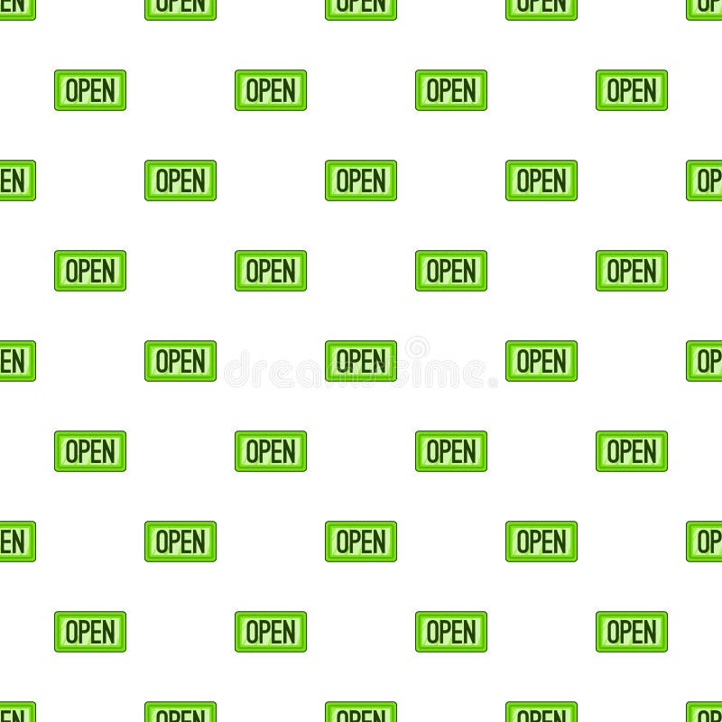 Open Sign Pattern, Cartoon Style Stock Vector - Illustration of graphic ...