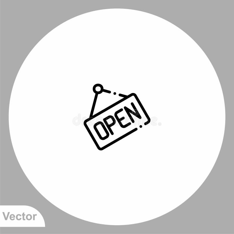 Open Sign Vector Icon Sign Symbol Stock Illustration - Illustration of ...