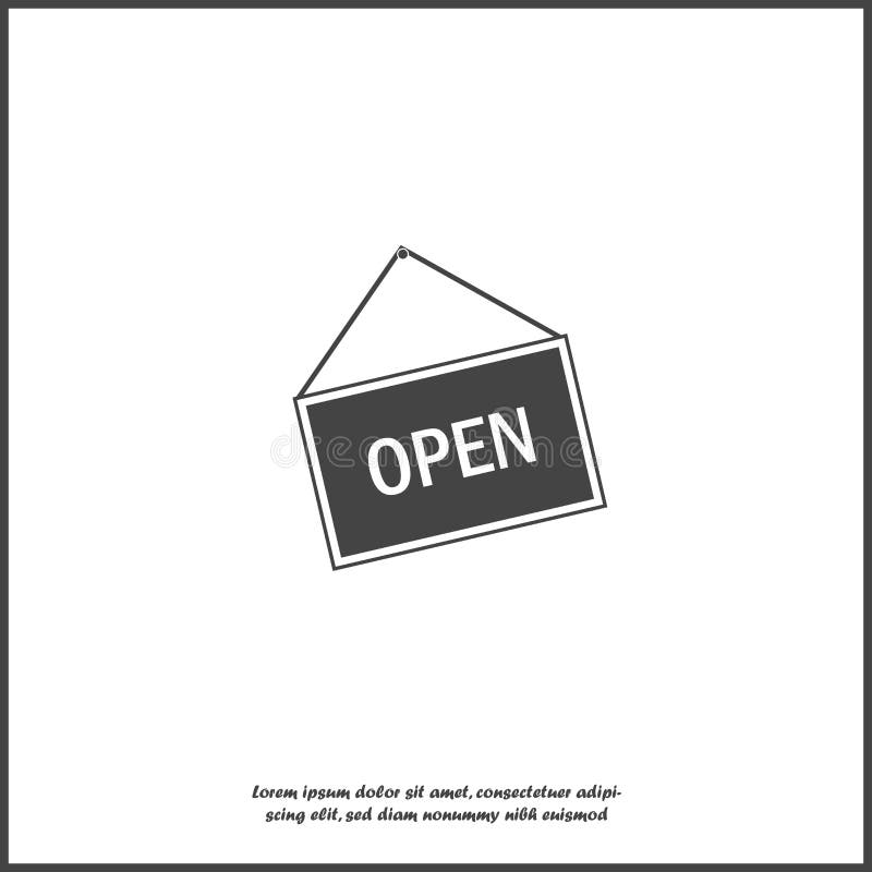 Open Sign Vector Icon on White Isolated Background Stock Vector ...