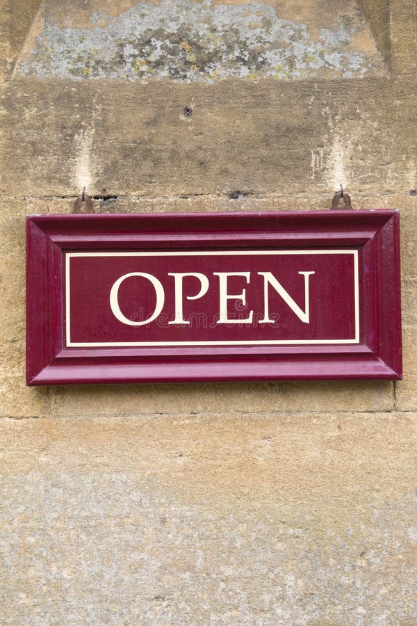 Open Sign on Wall stock image. Image of shop, text, wall - 96730139