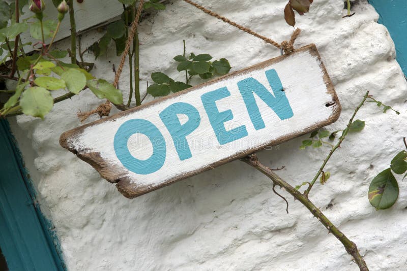 Blue Open Sign stock photo. Image of idea, rural, open - 191723958