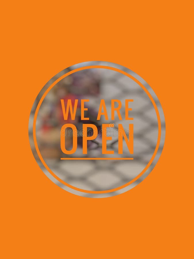 We are Open Signage Against Orange Background Stock Photo - Image of ...