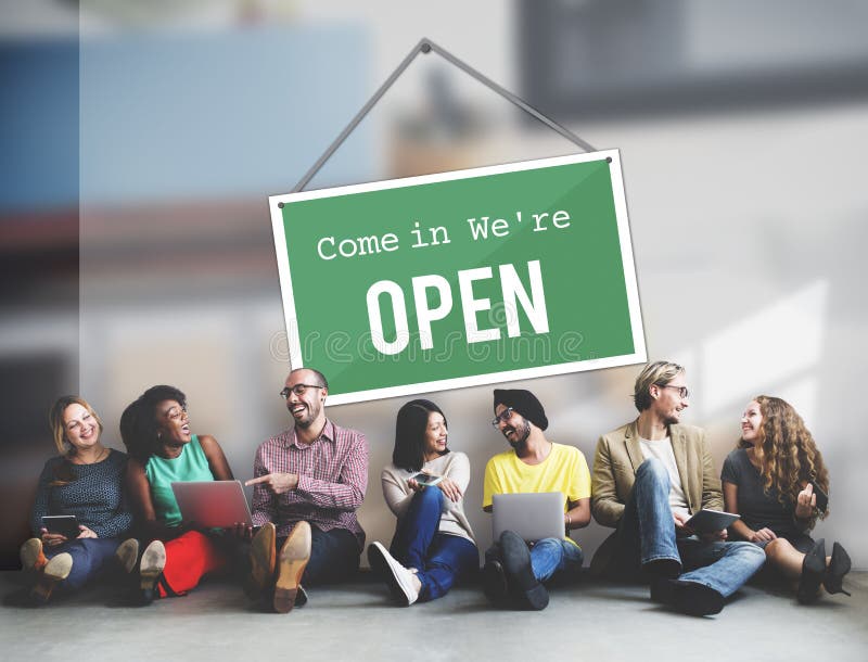 Open Signage Marketing Shop Concept Stock Image - Image of networking ...