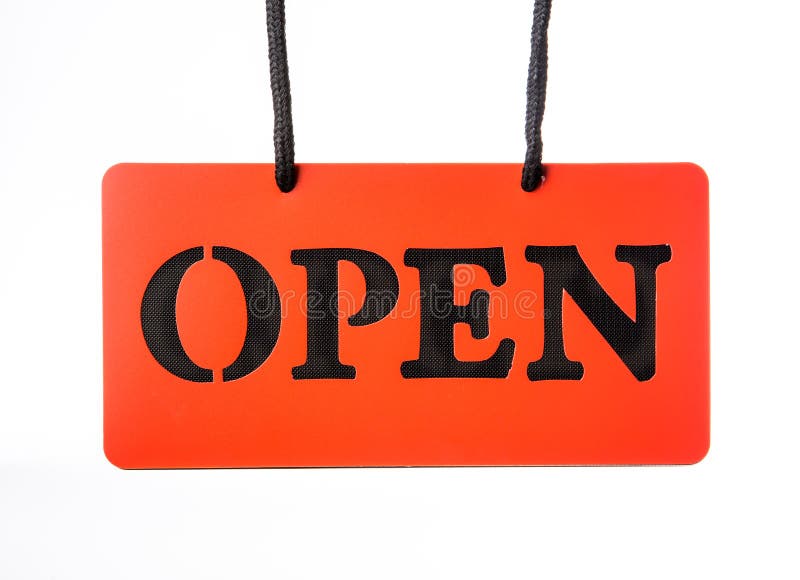 Open Signboard on White Background Stock Photo - Image of open ...