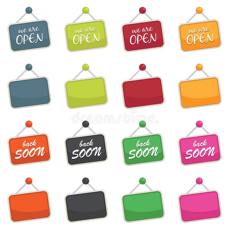 Open signs stock vector. Illustration of black, green - 21710212