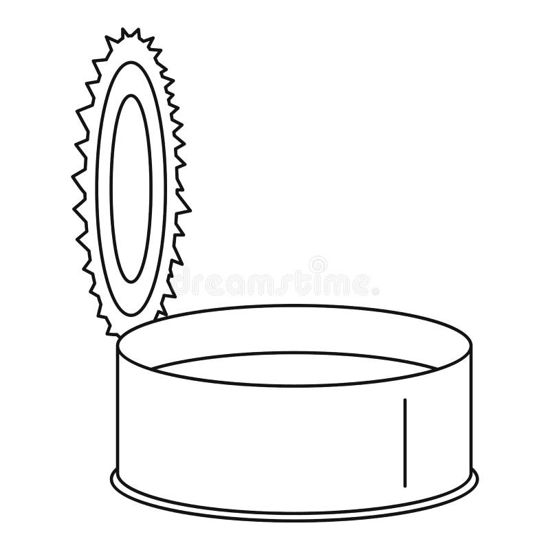 Open Silver Tin Can Icon, Outline Style Stock Illustration ...