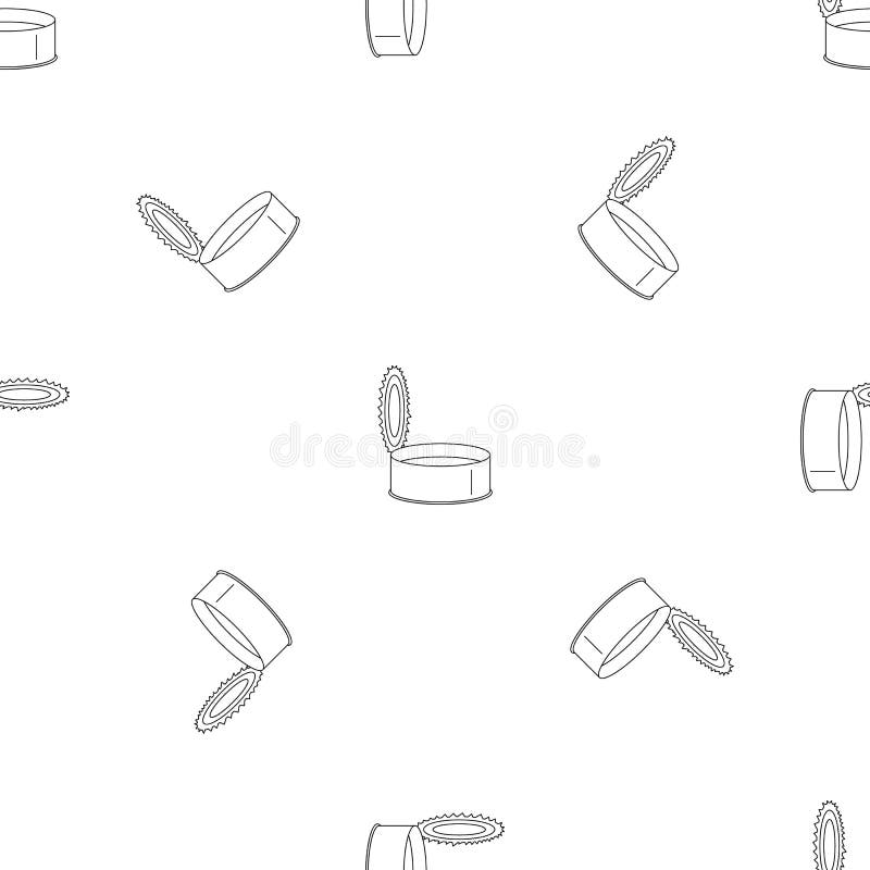Open Silver Tin Can Pattern Seamless Vector Stock Vector - Illustration ...
