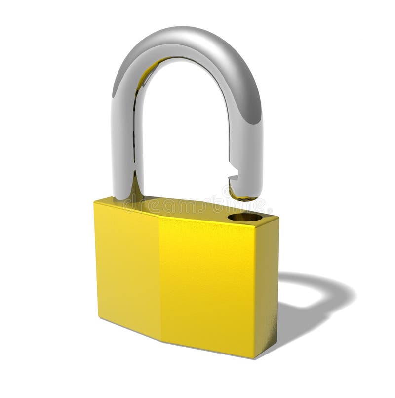 Open Slot Lineair Pictogram Dikke Lijnillustratie Hangslot Open ...