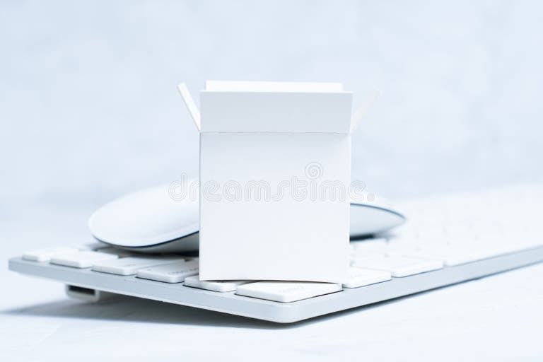 Open Small Delivery Box and Computer Peripherals Stock Photo - Image of ...