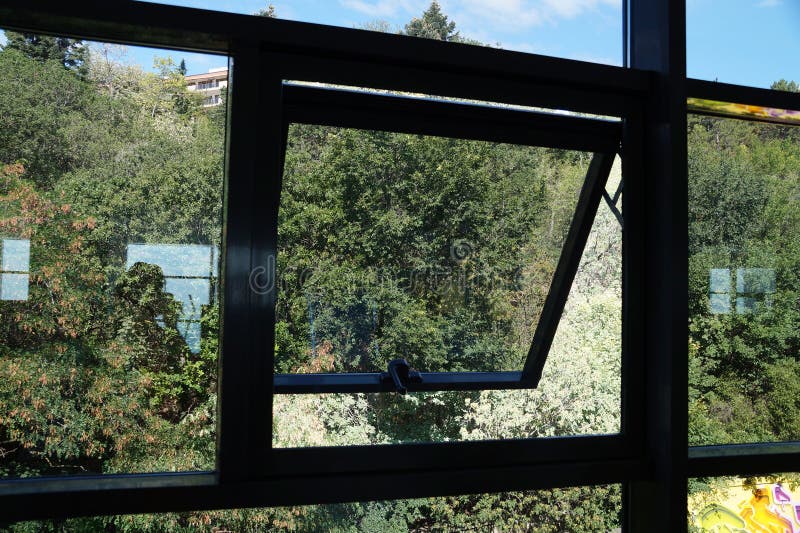 Open Small Window in a Large Plastic Window Stock Image - Image of ...