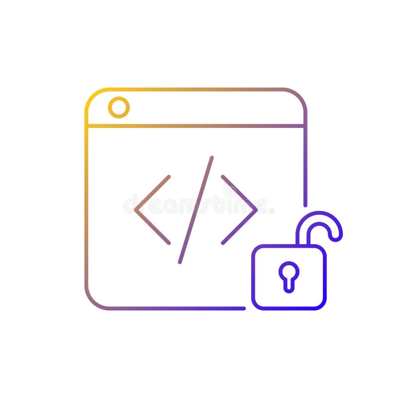 Open Source Code Platforms Gradient Linear Vector Icon Stock Vector ...