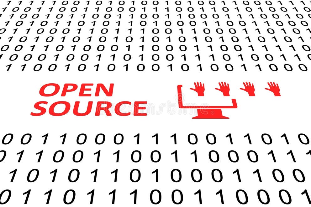 OPEN SOURCE Concept Binary Code 3d Stock Illustration - Illustration of open, network: 292106812