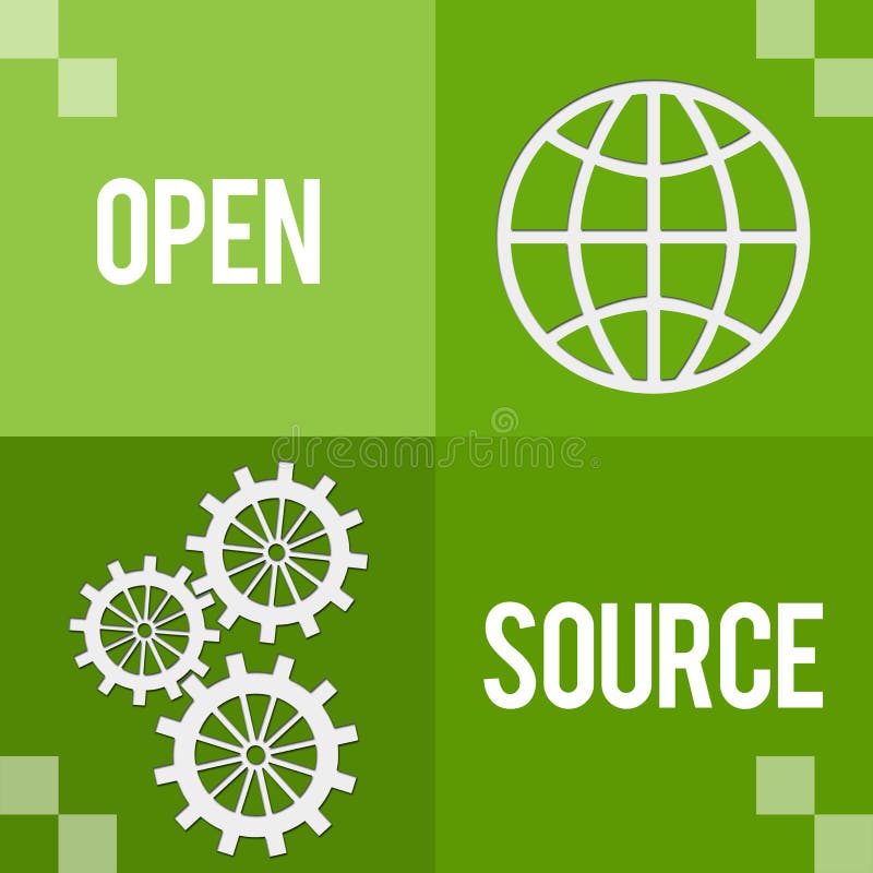 Open Source Green Four Blocks Stock Illustration - Illustration of ...