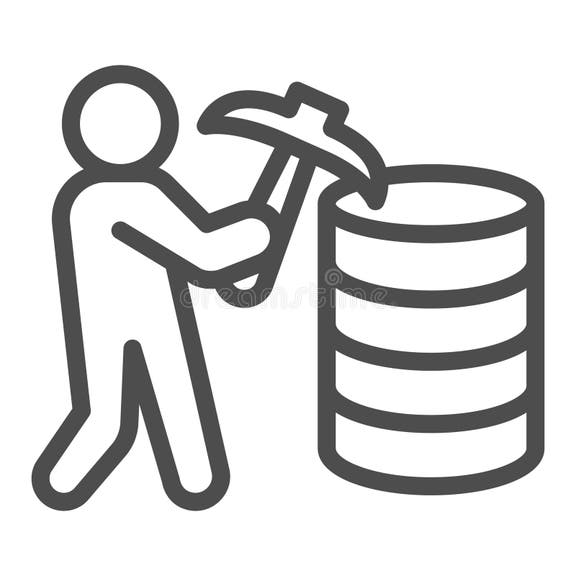 Open Source Program Disks and Data Miner Person Line Icon, Osint ...