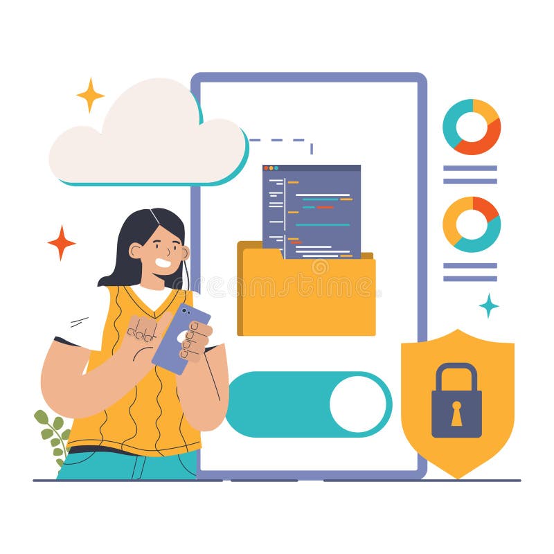 Open Source Concept. Folder As Metaphor of Software Stock Vector - Illustration of portable ...