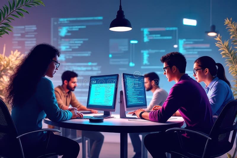 Open-Source Software Community Stock Illustration - Illustration of ...