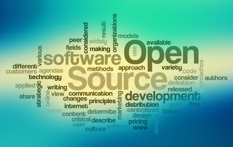 Open Source Software Word Cloud Stock Illustration - Illustration of ...