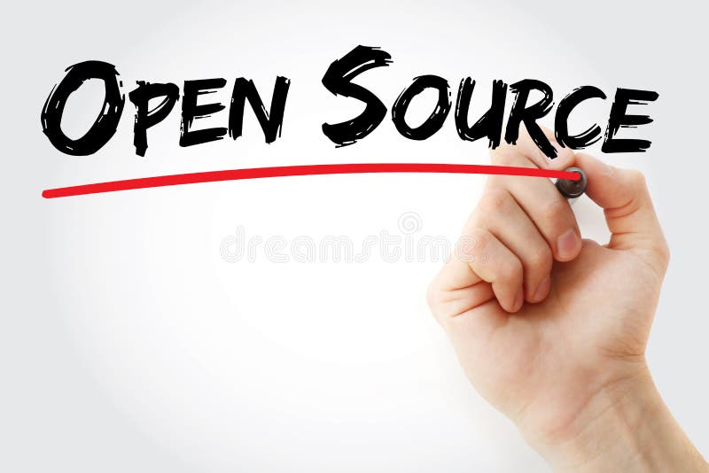 Open Source Text with Marker, Business Concept Stock Photo - Image of ...