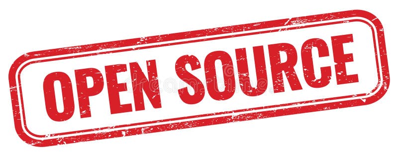 OPEN SOURCE Text on Red Grungy Stamp Stock Illustration - Illustration ...