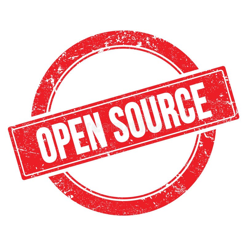 OPEN SOURCE Text on Red Grungy Round Stamp Stock Illustration ...