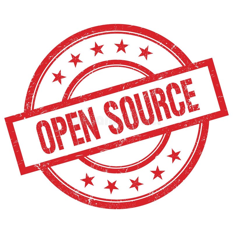 OPEN SOURCE Text Written on Red Vintage Round Stamp Stock Illustration ...