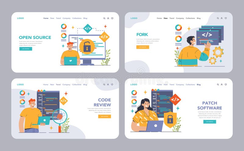 Open Source Web Banner or Landing Page Set. Software with Code ...