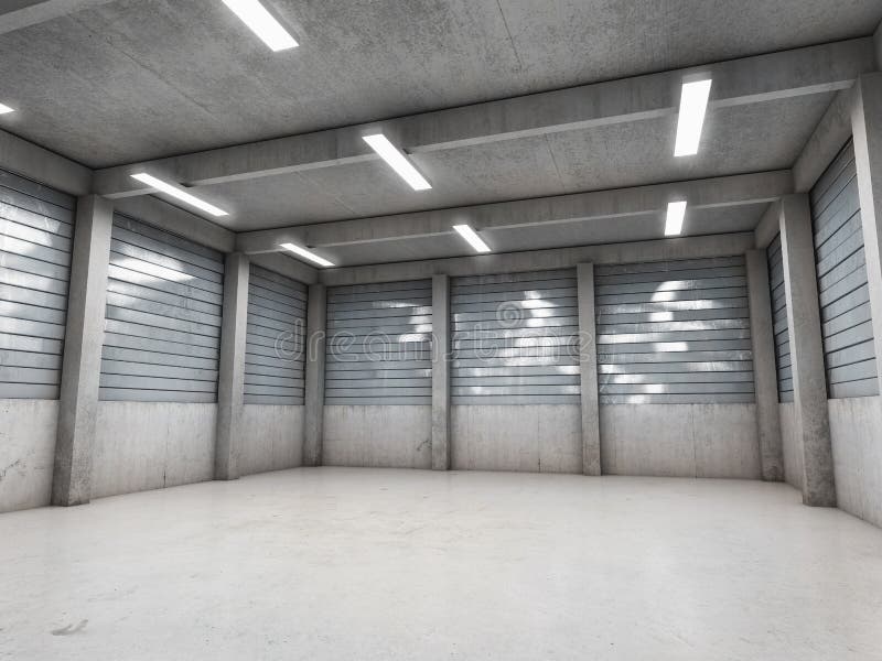 Open space empty garage stock illustration. Illustration of parking ...