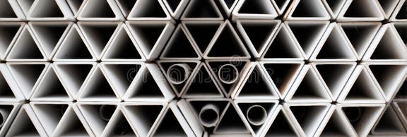 PVC Pipes Arranged in a Triangular Formation with the Upper Third in ...