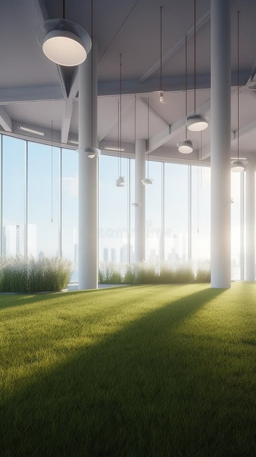 Open Space Interior of a Building Stock Illustration - Illustration of ...