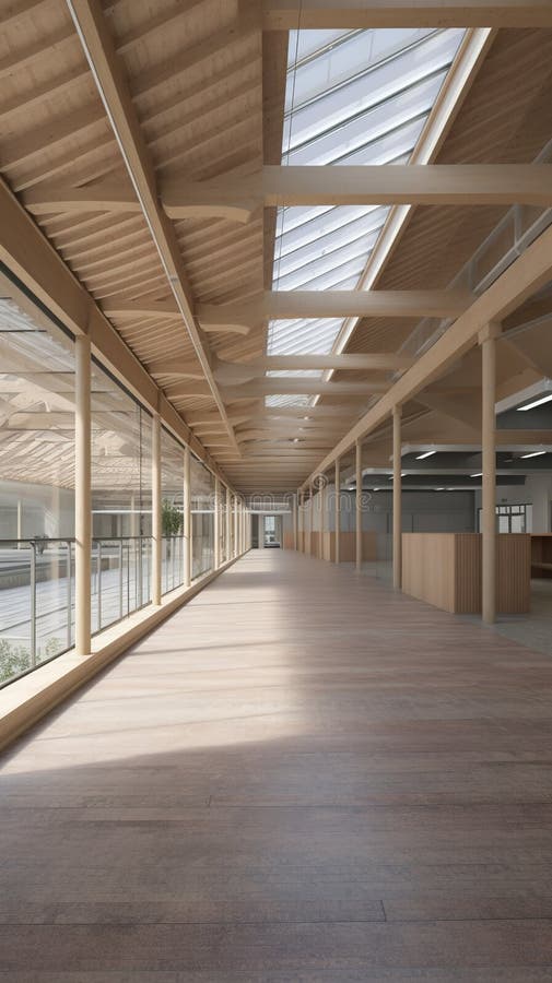 Open Space Interior of a Building Stock Illustration - Illustration of ...