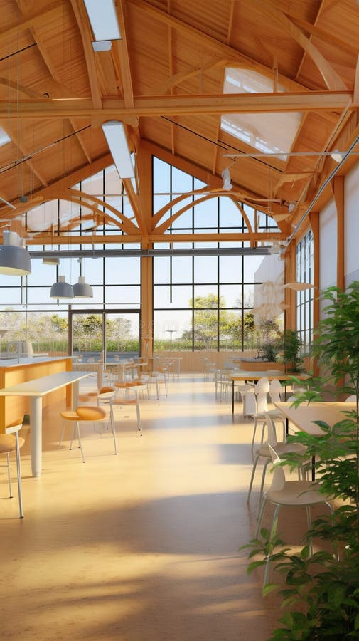 Open Space Interior of a Building Stock Illustration - Illustration of ...