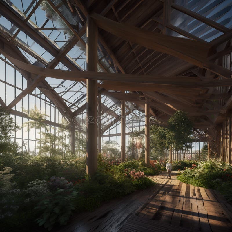 Open Space Interior of a Building Stock Illustration - Illustration of ...